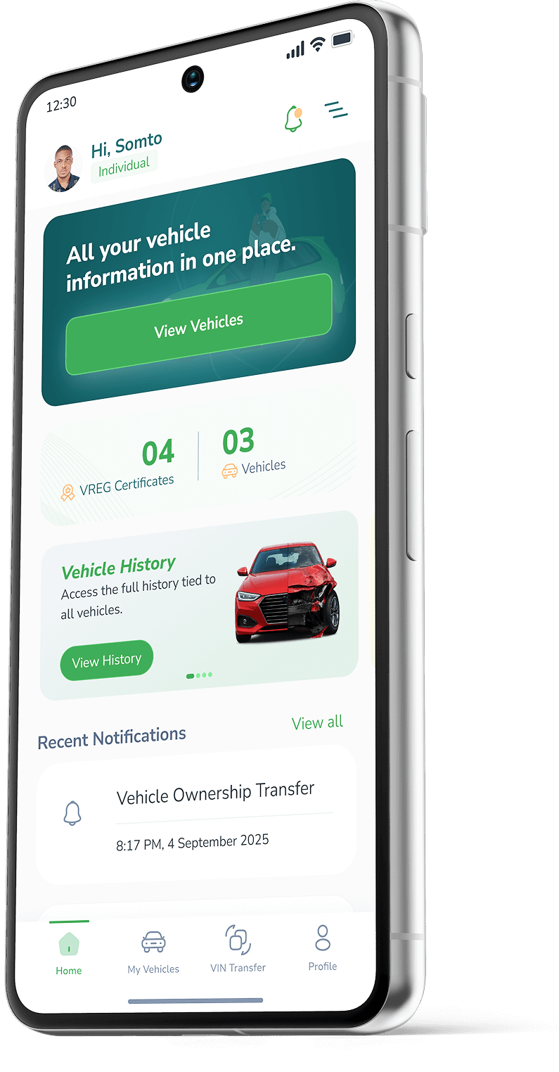 VREG Mobile App - Home Screen